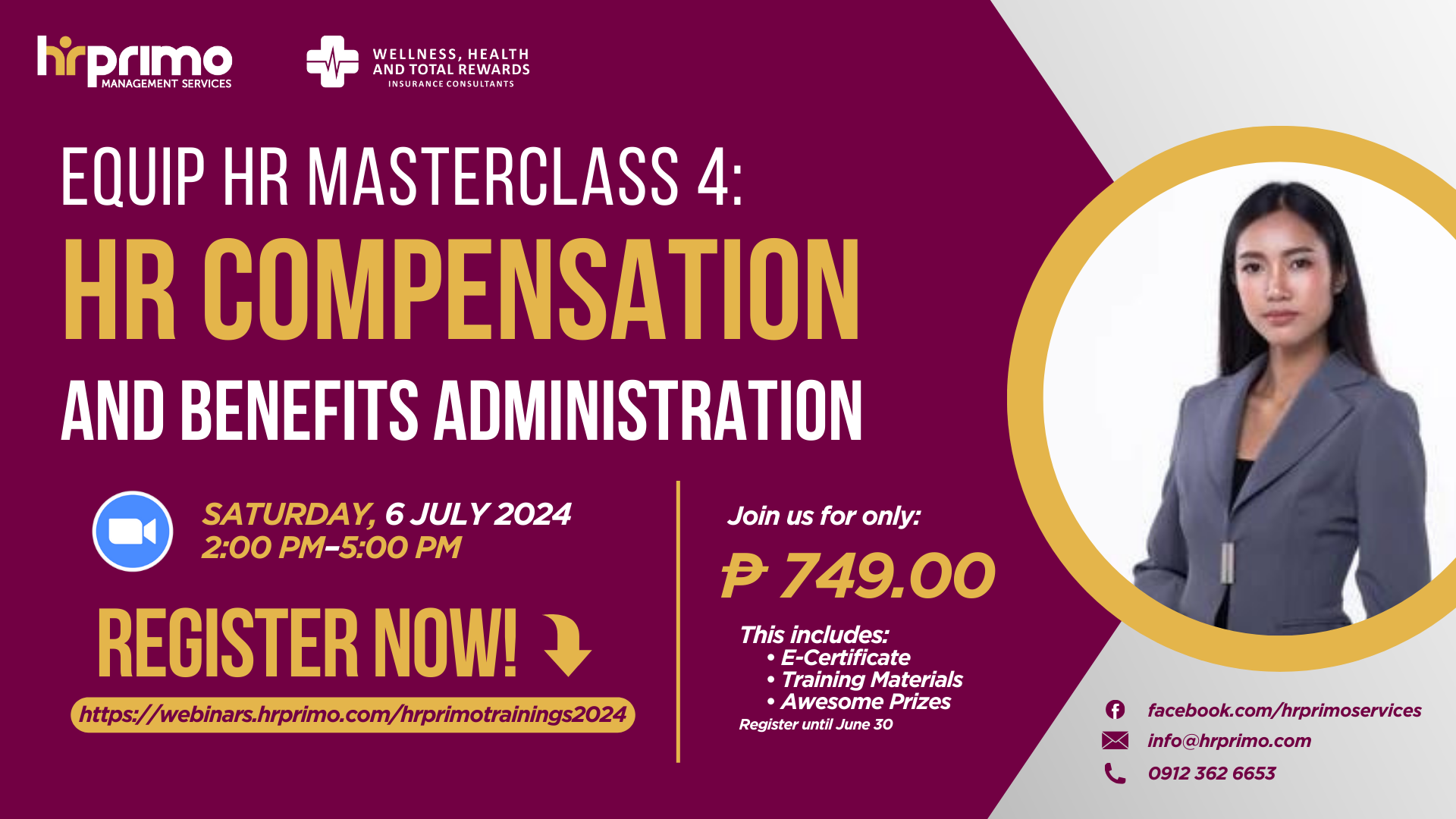 Enroll in EQUIP HR Masterclass 4: HR Compensation & Benefits Administration by HR PRIMO ...